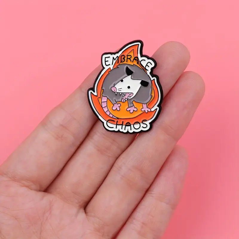 🔥🐀 Embrace Chaos Pin – Very Tiny Business